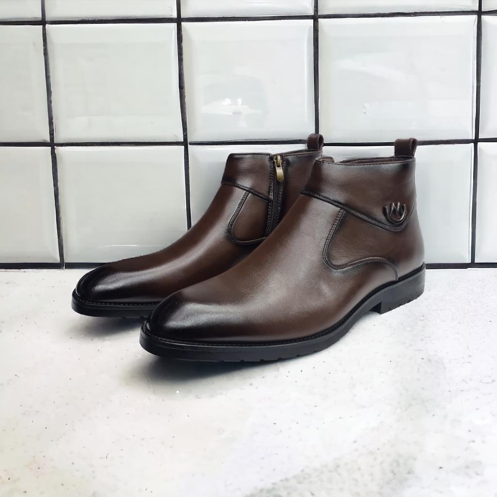 MENS BOOT LEATHER SHOES – (R6557) - TOP QATAR SHOP